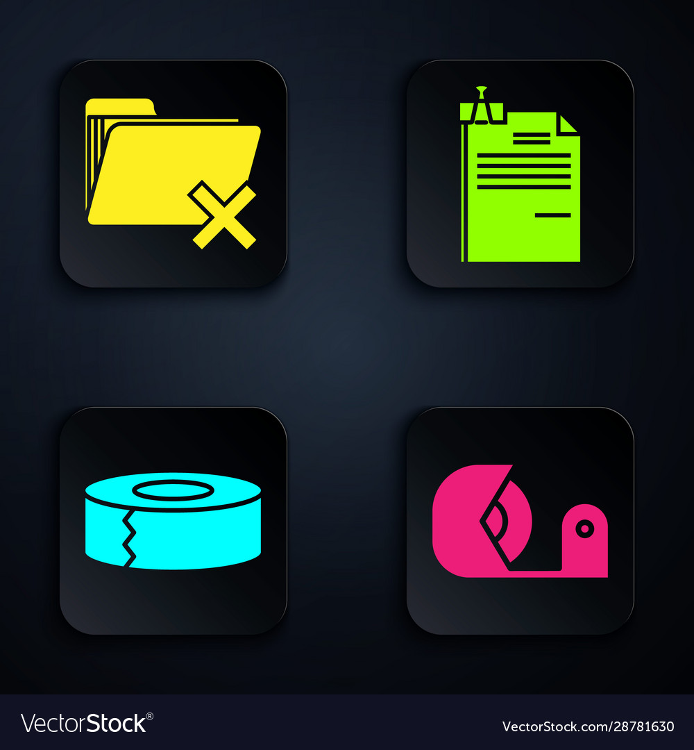 Set scotch delete folder scotch and file Vector Image