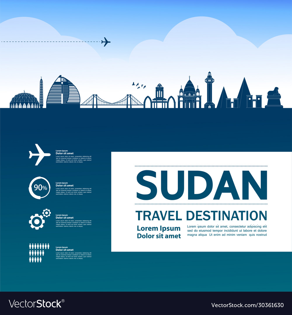 Sudan travel destination Royalty Free Vector Image