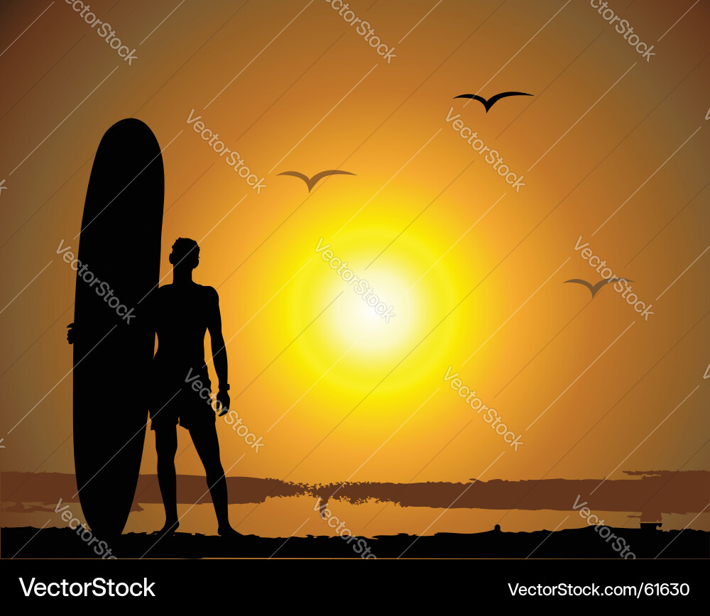 Summer vacations surfing Royalty Free Vector Image