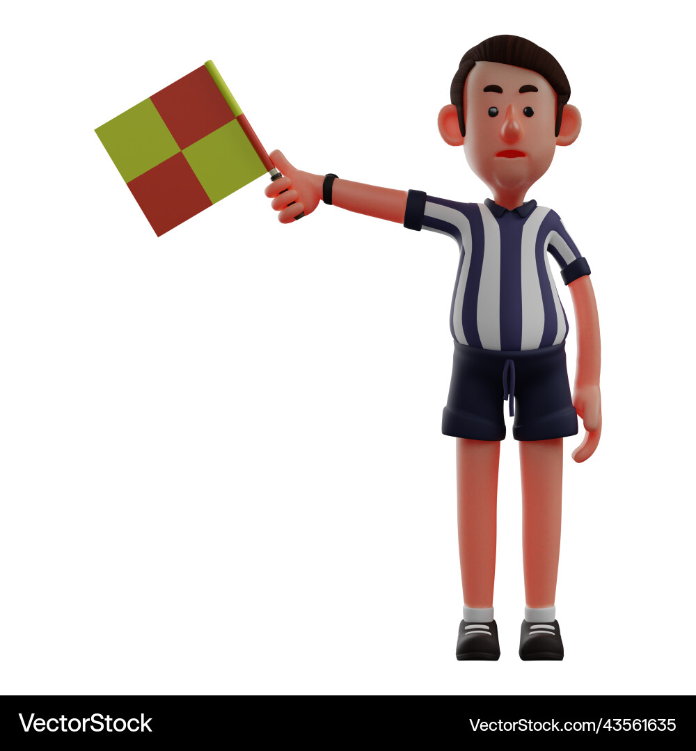 3d referees picture raising a flag Royalty Free Vector Image