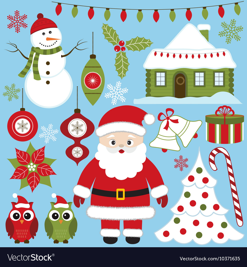 Christmas set Royalty Free Vector Image - VectorStock