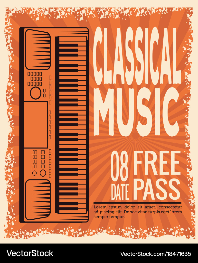 Classical music festival flyer Royalty Free Vector Image