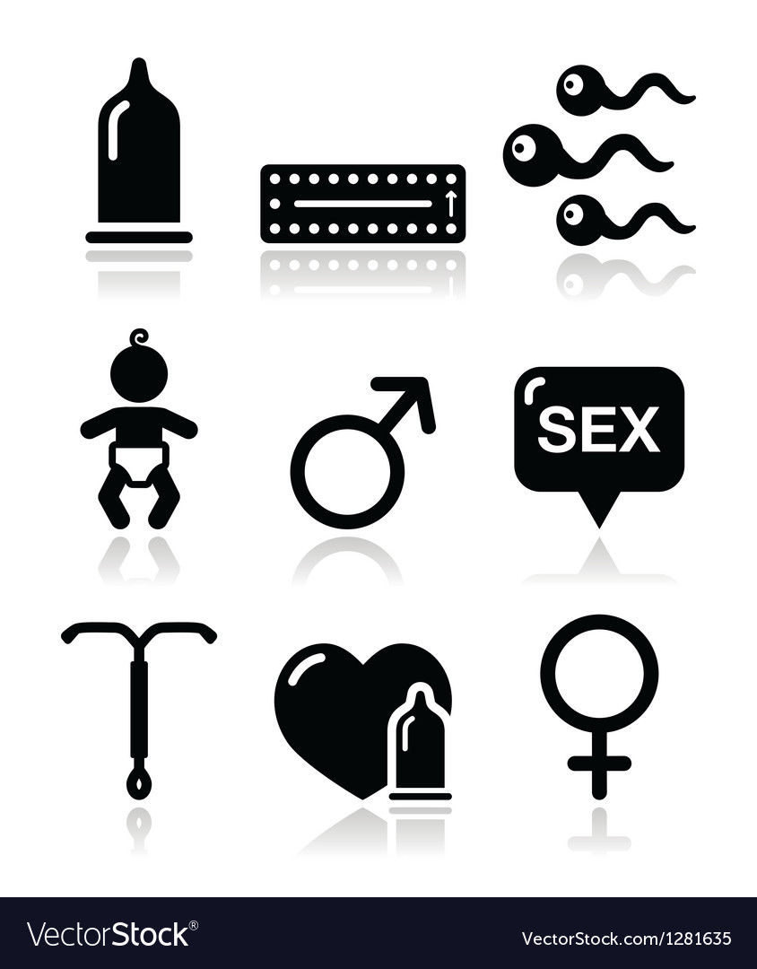 Contraception Methods Sex Icons Royalty Free Vector Image