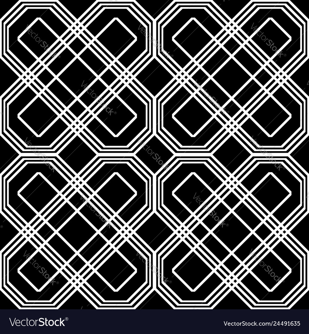 Design Seamless Monochrome Geometric Pattern Vector Image