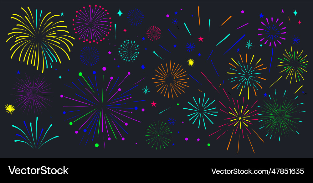 Fire work festival abstract art background Vector Image