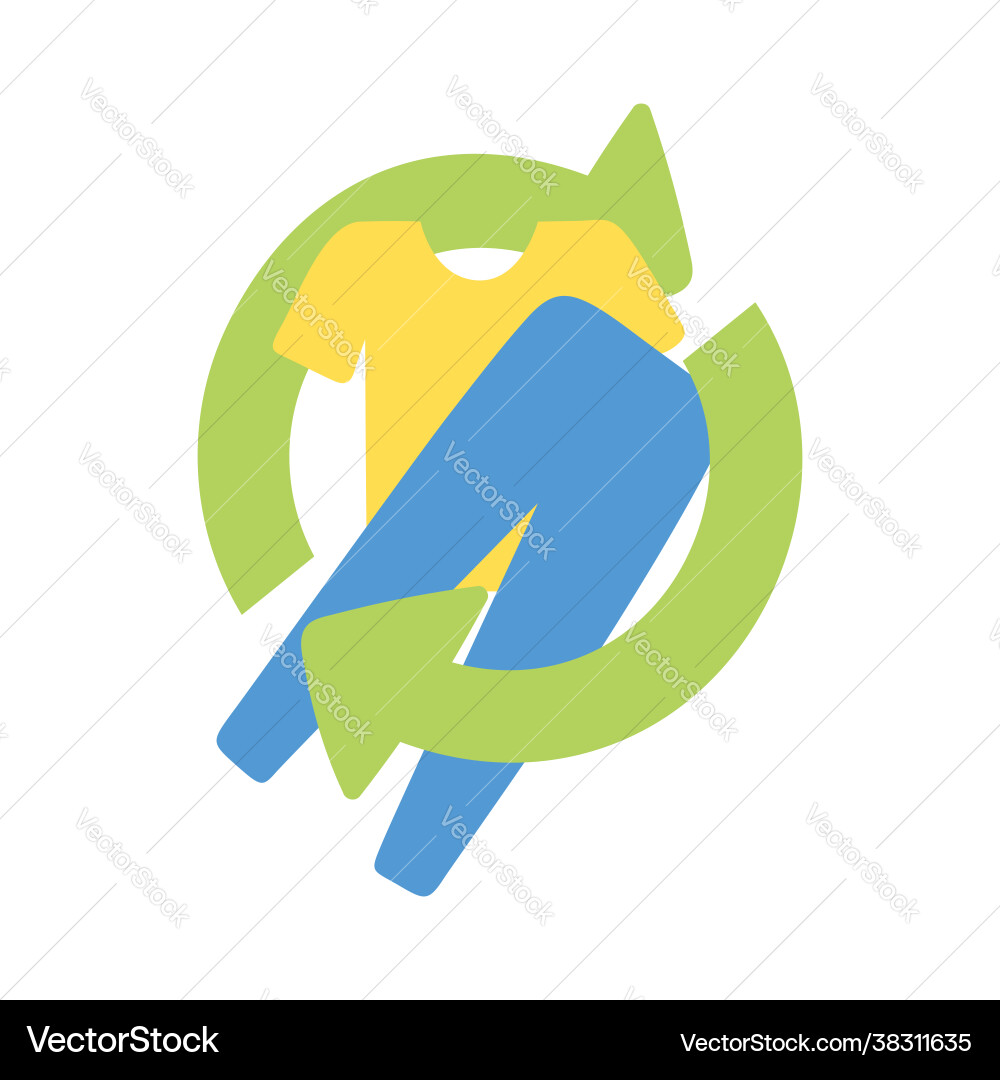 Flat design used cloth and textiles recycling Vector Image