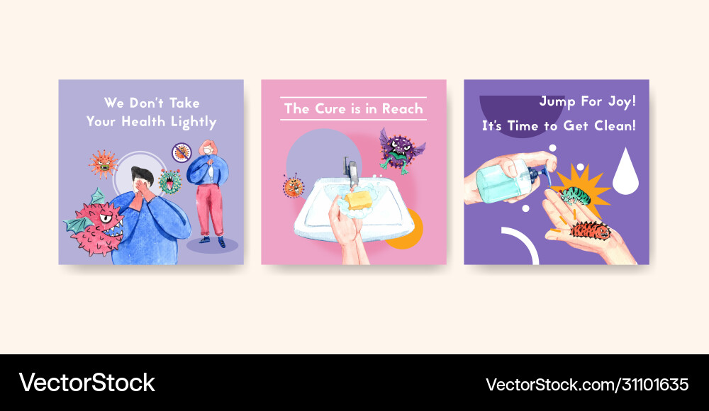 Hand sanitizer ads template design with protect Vector Image