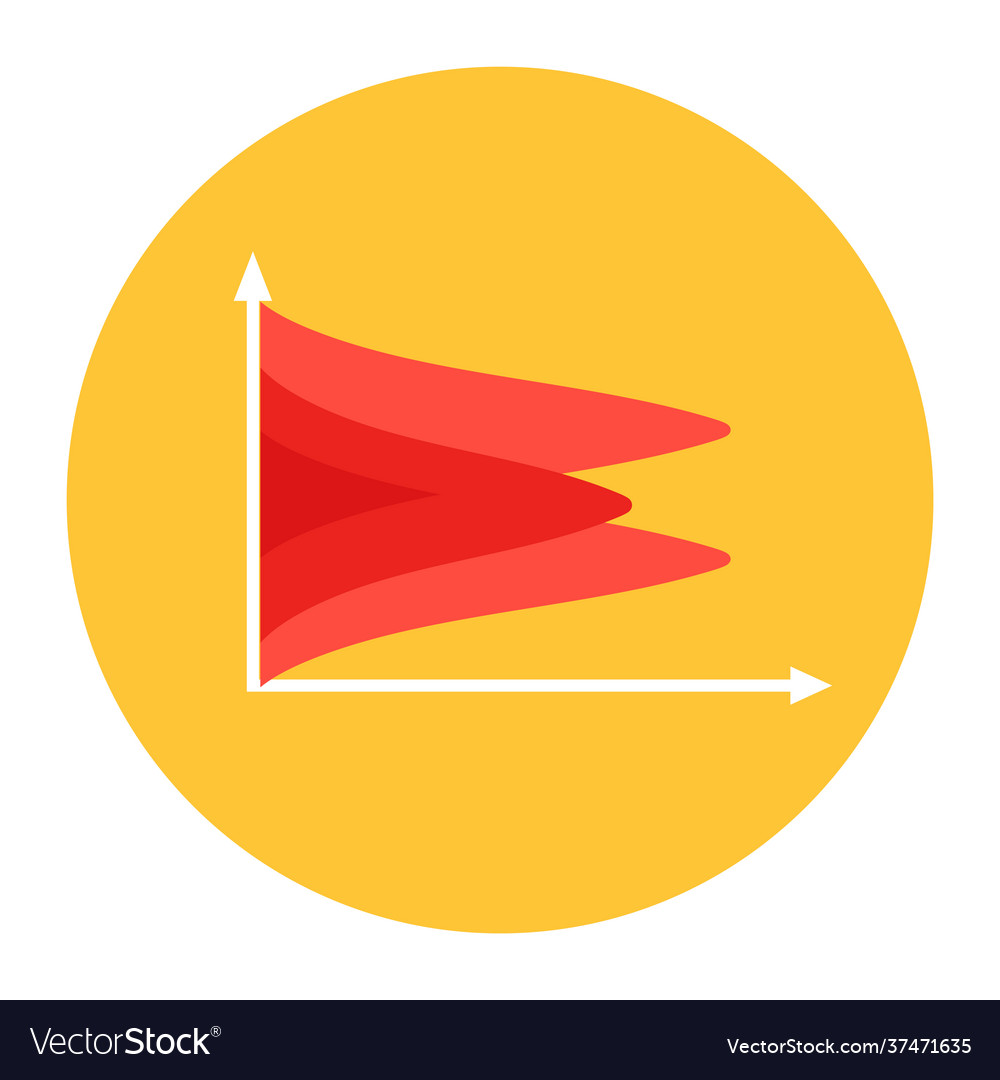 Horizontal curve chart Royalty Free Vector Image