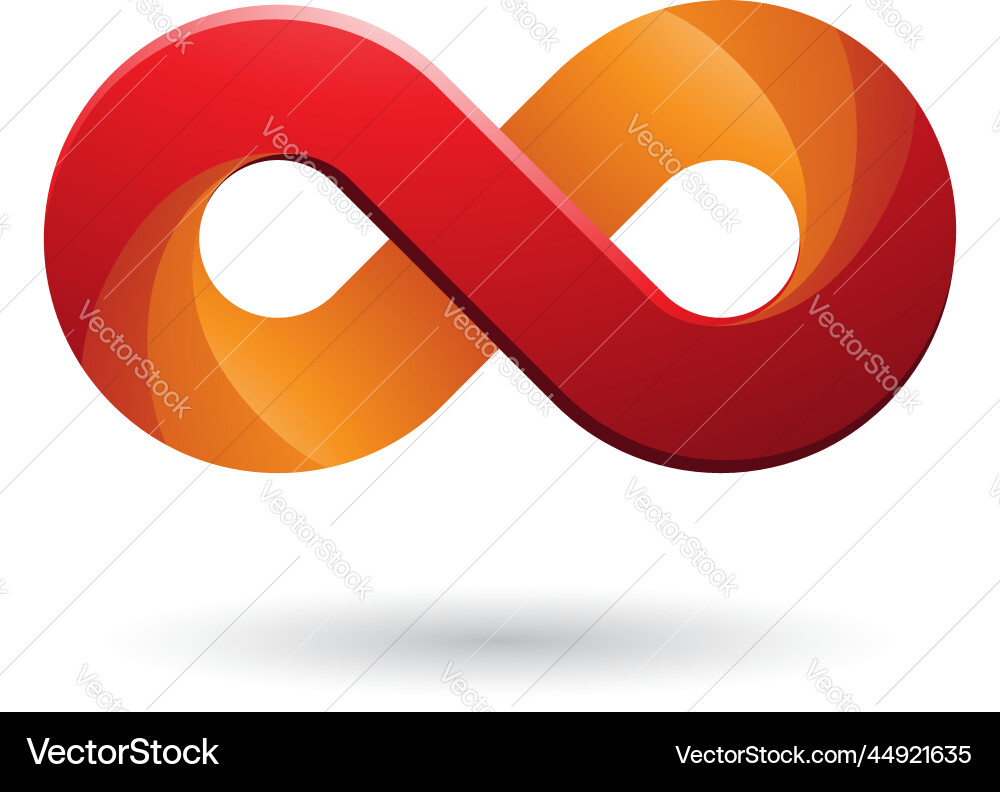 Infinity symbol with red and orange color tints Vector Image