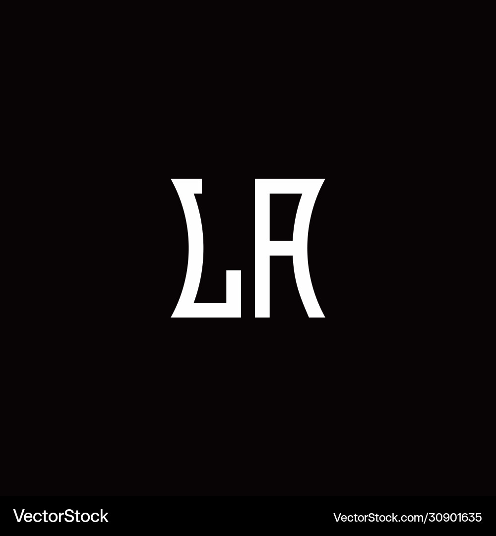 La monogram logo letter with curved side style Vector Image