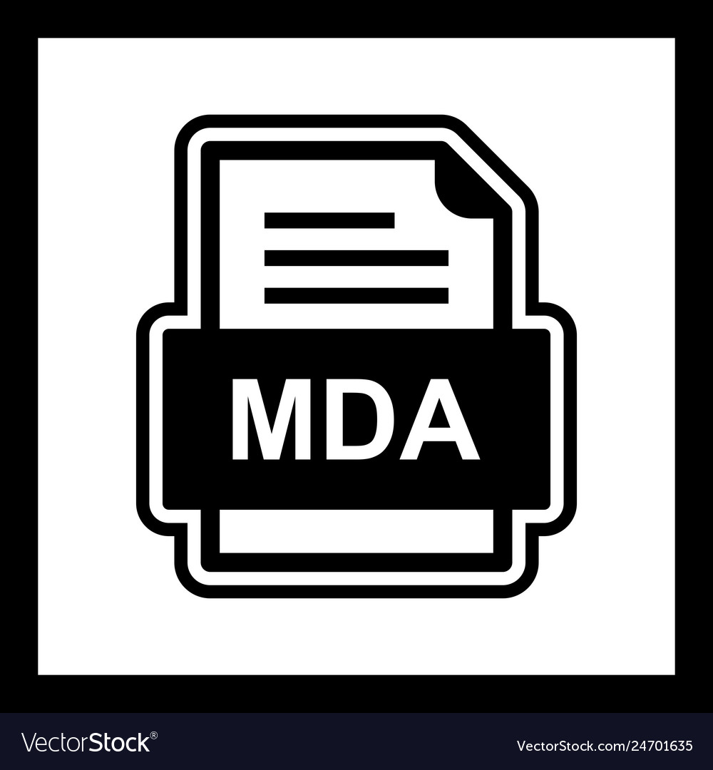 Mda file document icon Royalty Free Vector Image