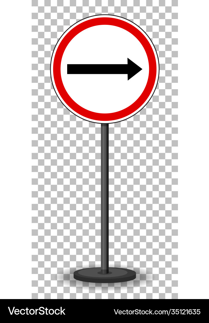 Red traffic sign on transparent background Vector Image