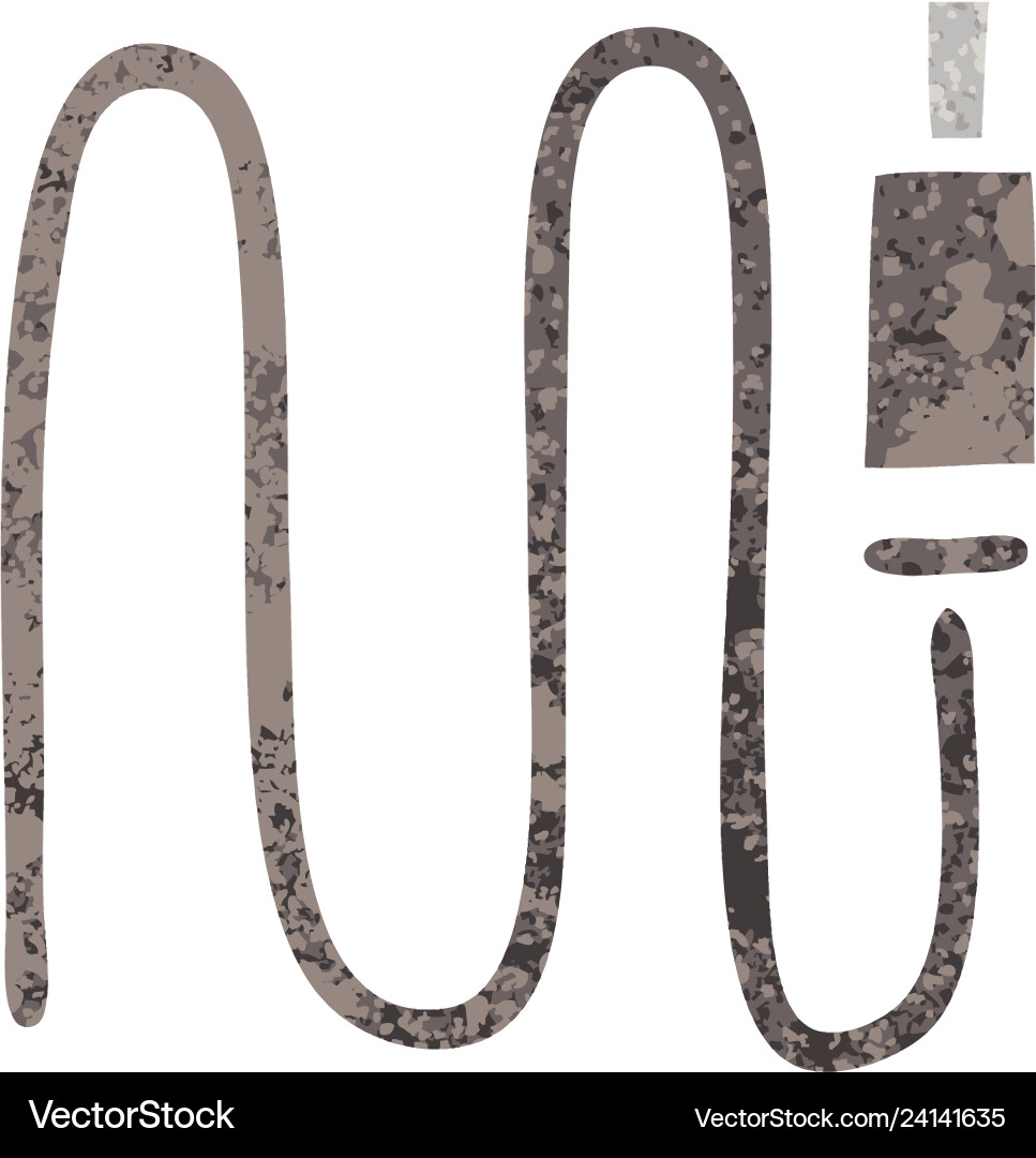 Retro style cartoon audio wire Royalty Free Vector Image