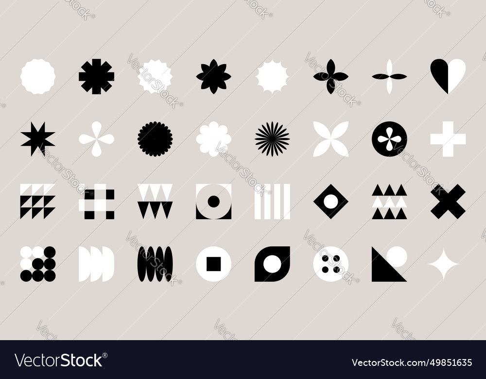 Set Of Creative Abstract Geometric Shapes Design Vector Image
