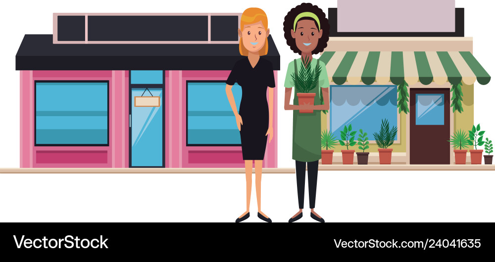 Shopping store green house Royalty Free Vector Image