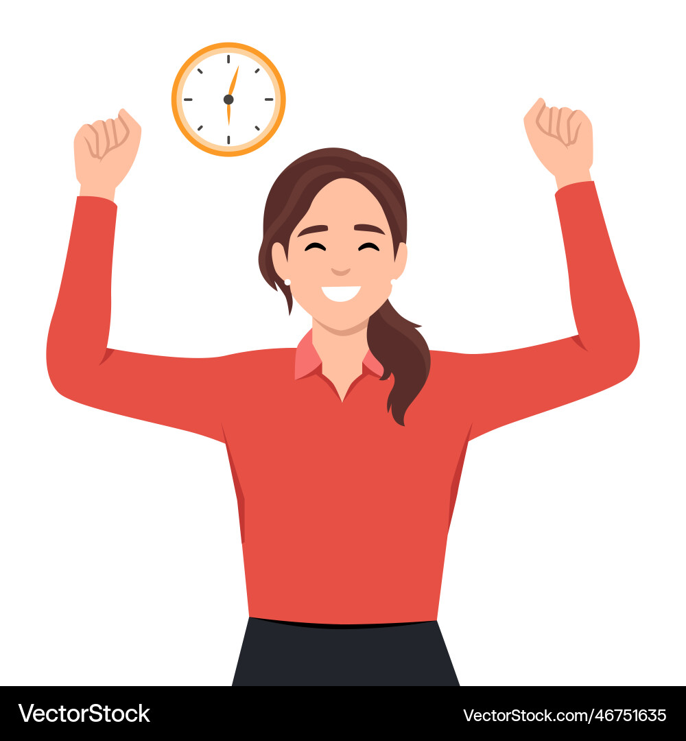 Successful time management and alarm concept Vector Image