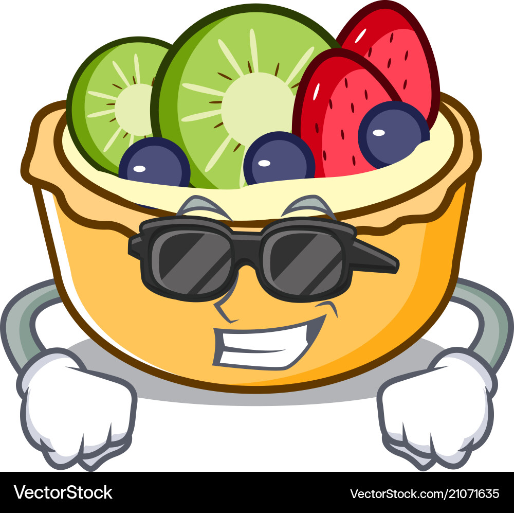 Super cool fruit tart character cartoon Royalty Free Vector