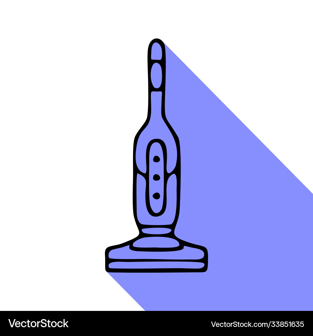 Upright vacuum cleaner flat line icon logo Vector Image