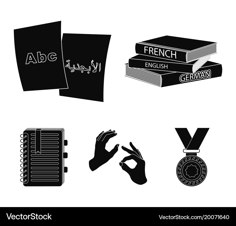 A pile of books in different languages sheets Vector Image