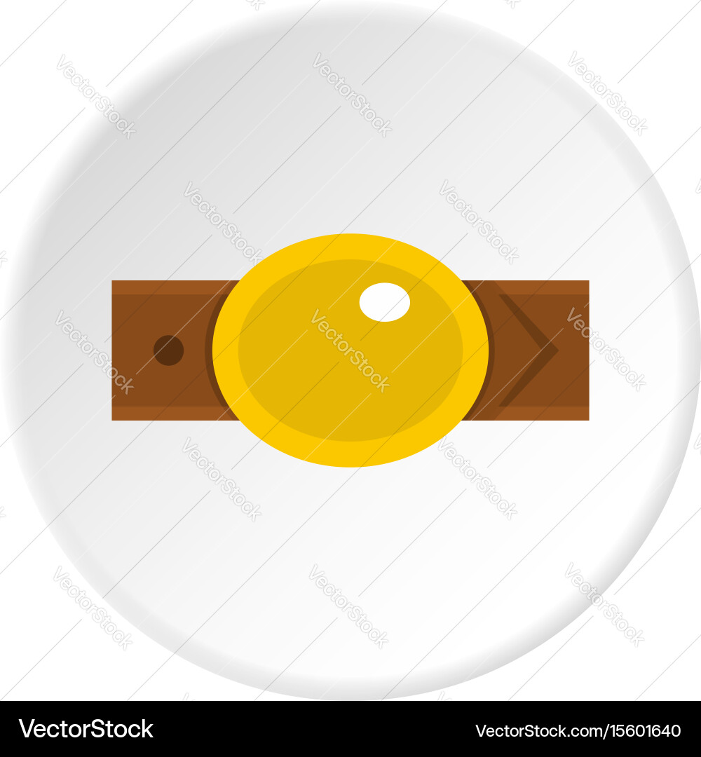 Belt with gold oval shaped buckle icon circle Vector Image