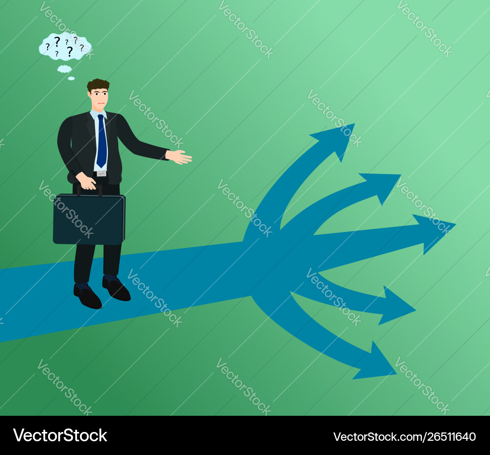 Businessman choose choice multiple way concept Vector Image
