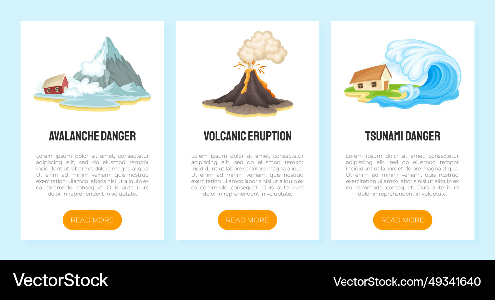 Cataclysm and natural disaster web banner design Vector Image