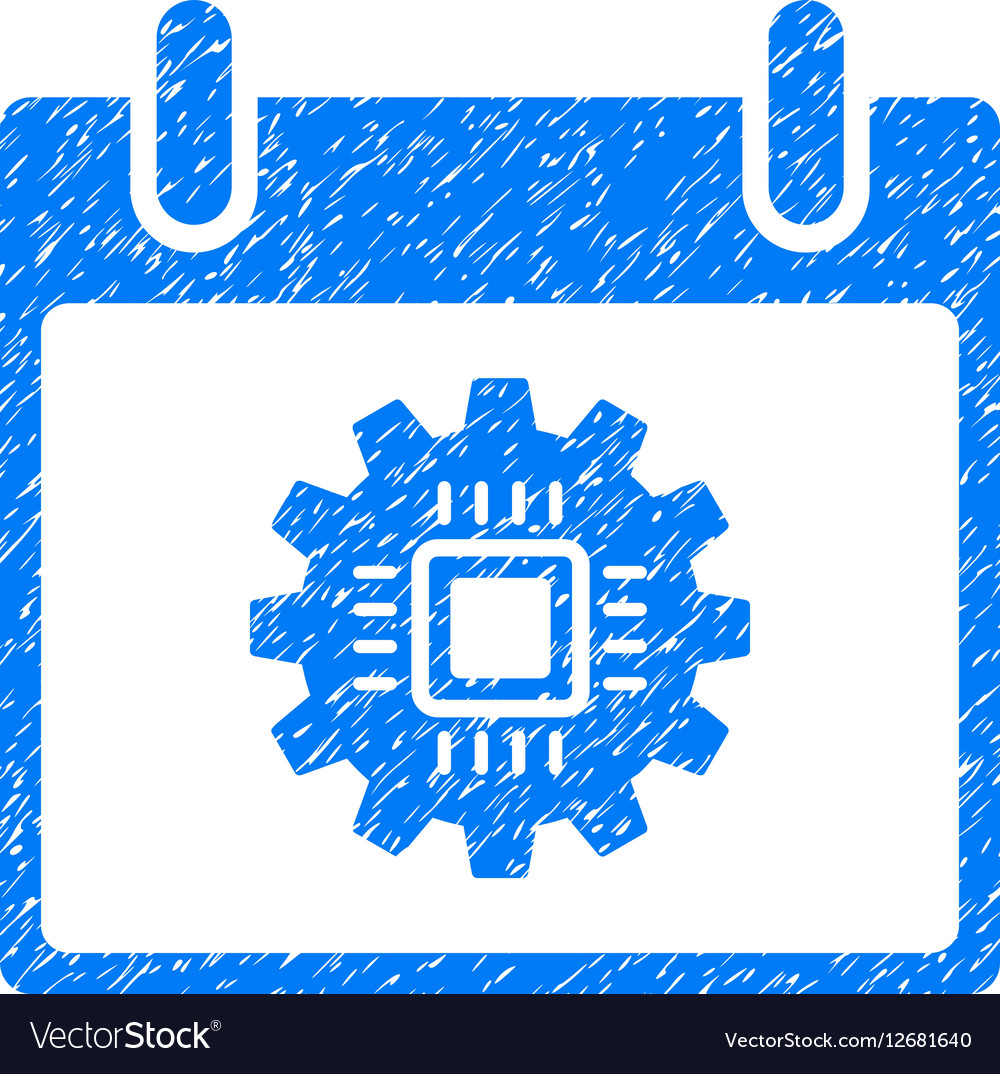 Chip Gear Calendar Day Grainy Texture Icon Vector Image Chip Gear Calendar Day Grainy Texture Icon Vector Image
