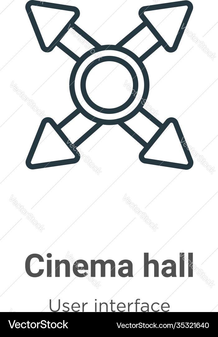 Cinema hall outline icon thin line black Vector Image