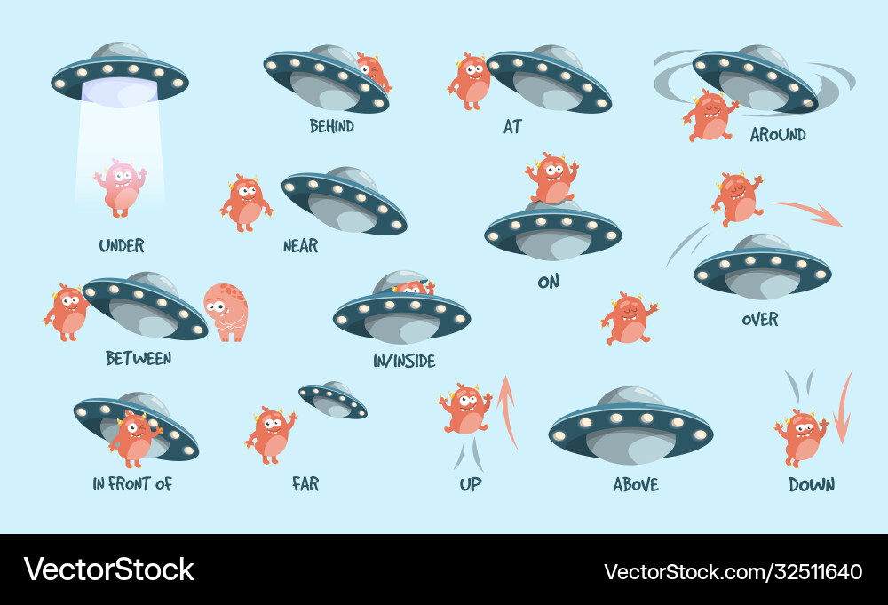 English words learning with a cute character Vector Image