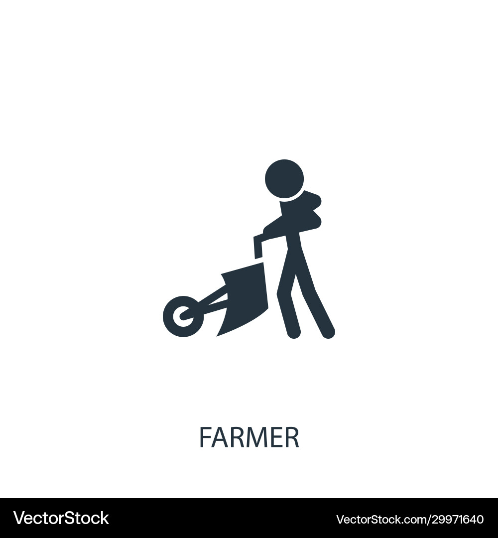 Farmer with plowing machine icon simple gardening Vector Image