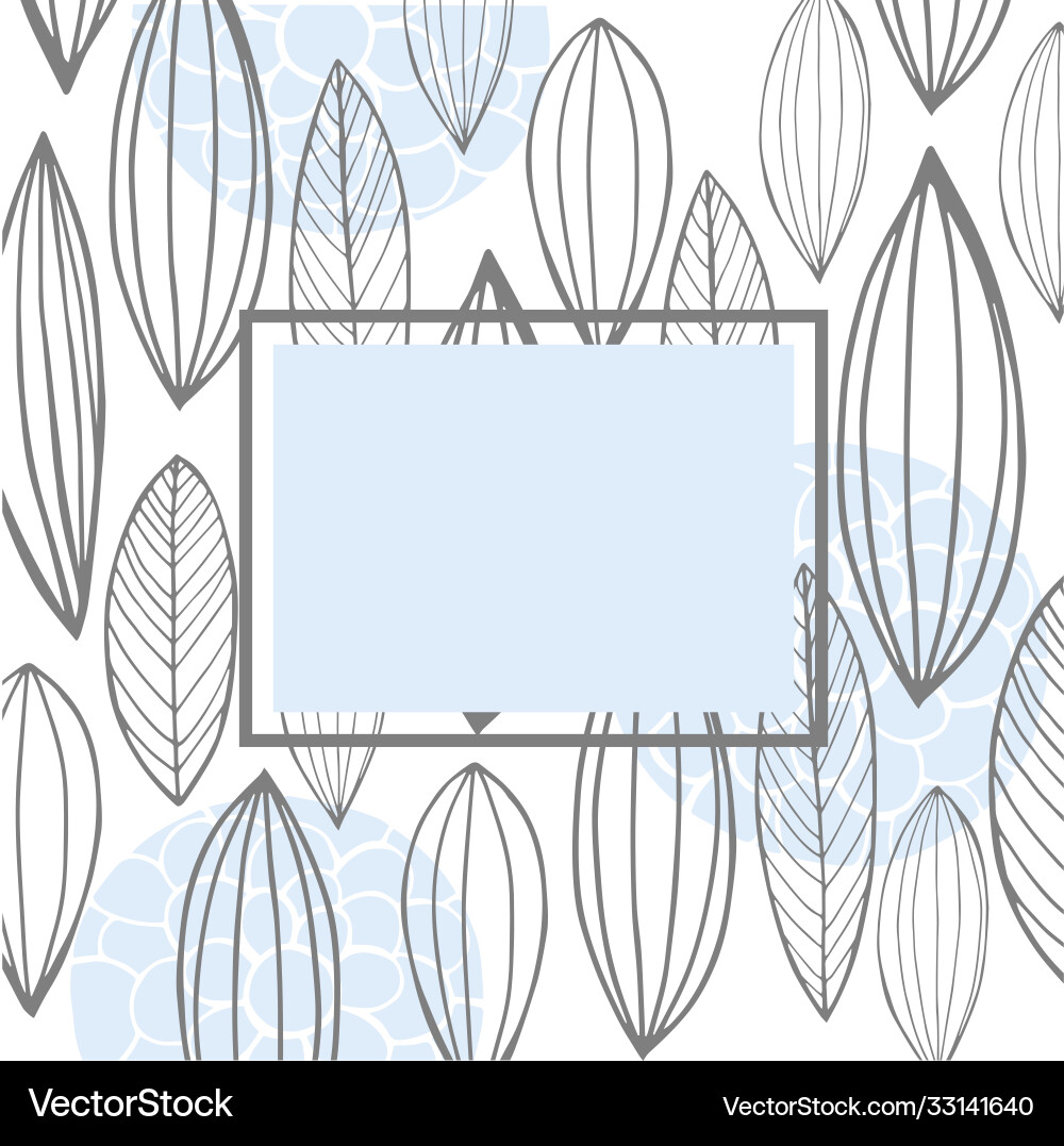 Floral frame with hand-drawn leaves Royalty Free Vector