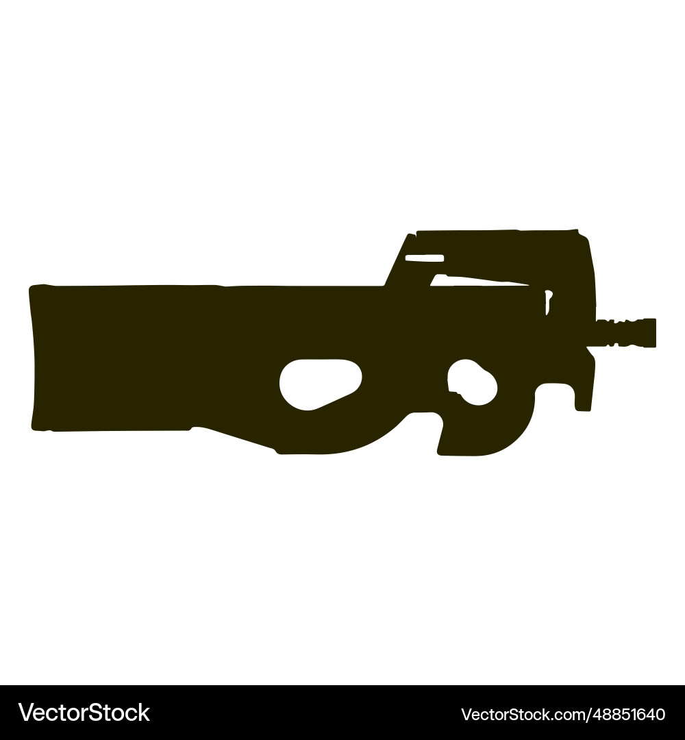 Fn personal defense weapon silhouette Royalty Free Vector