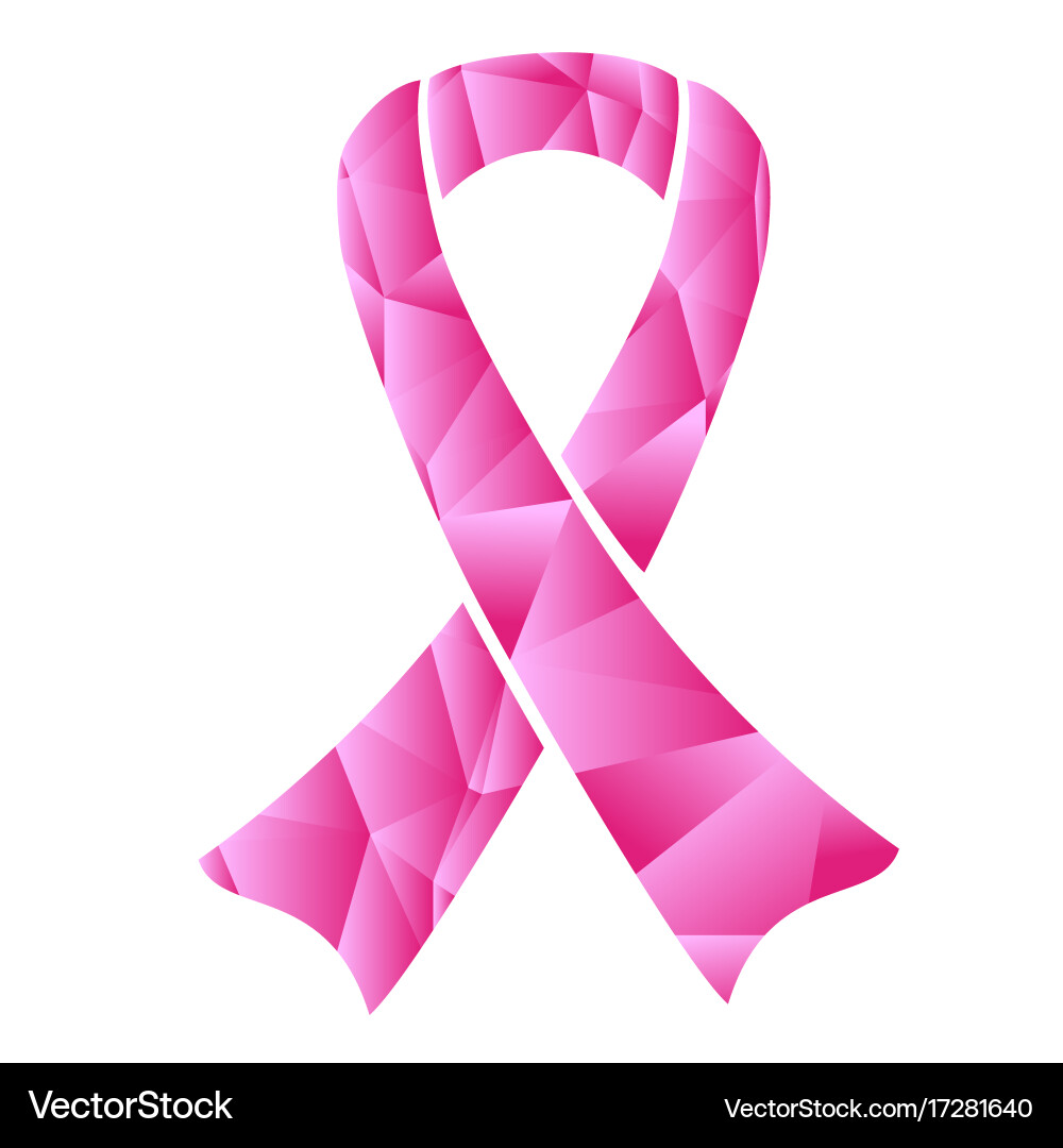 Geometric cancer ribbon Royalty Free Vector Image