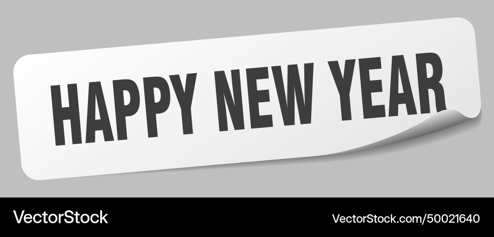 Happy new year sticker label Royalty Free Vector Image