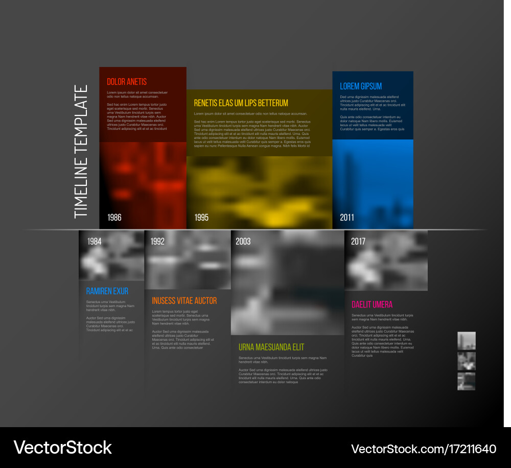 Infographic timeline template with big photos Vector Image