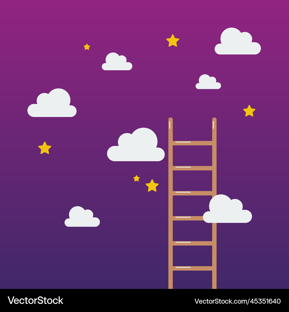 Ladder leading to achievement Royalty Free Vector Image