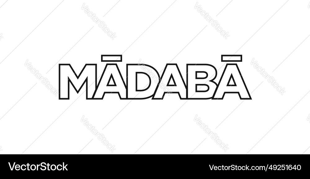 Madaba in the jordan emblem design features Vector Image