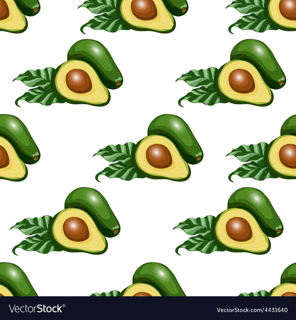 Seamless pattern with avocado Royalty Free Vector Image