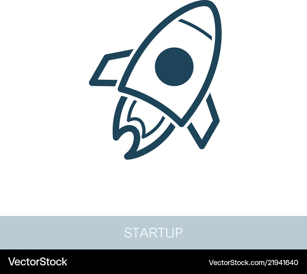 Start up icon startup business rocket sign Vector Image