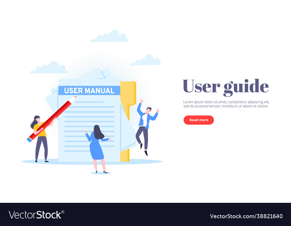 User manual guide book flat style design Vector Image