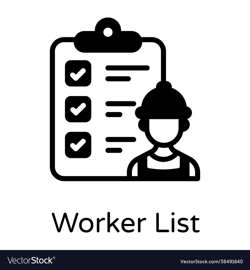 Worker List Royalty Free Vector Image VectorStock worker-list-royalty-free-vector-image-vectorstock