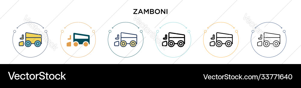 Zamboni icon in filled thin line outline Vector Image