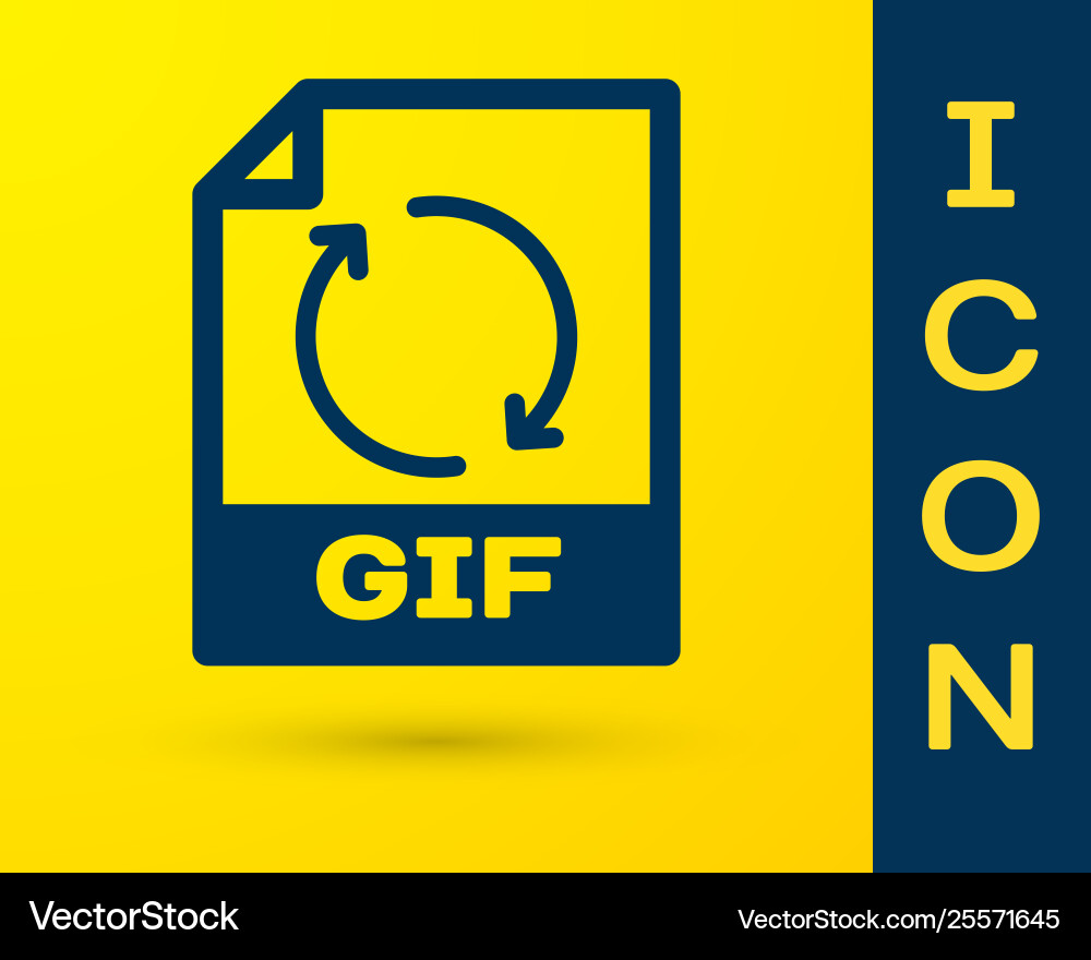 Blue gif file document icon download gif button Vector Image