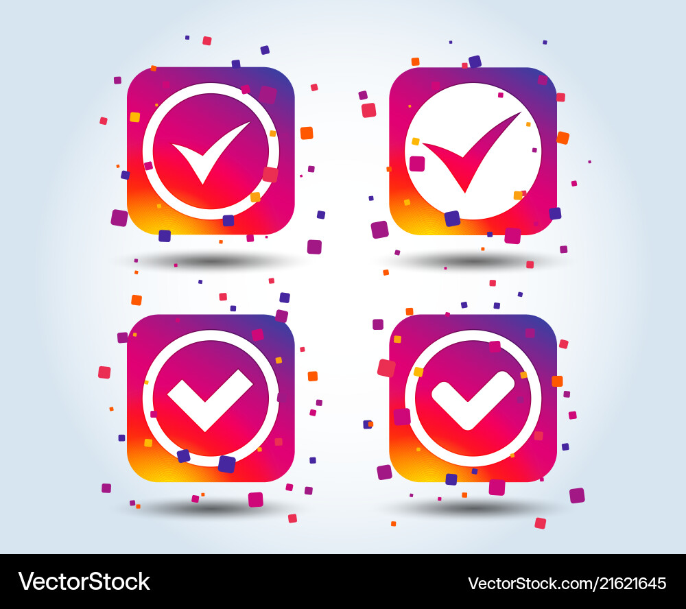 Check signs checkbox confirm icons Royalty Free Vector Image