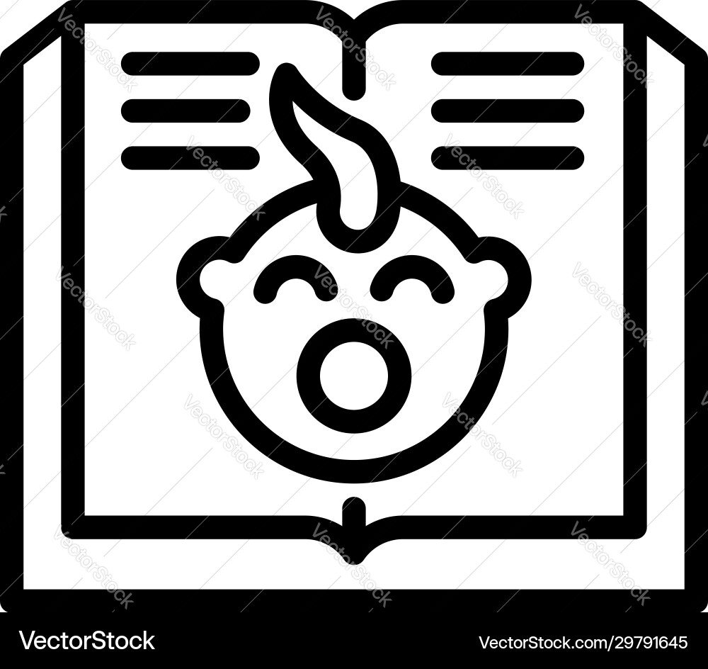 Children book icon outline style Royalty Free Vector Image