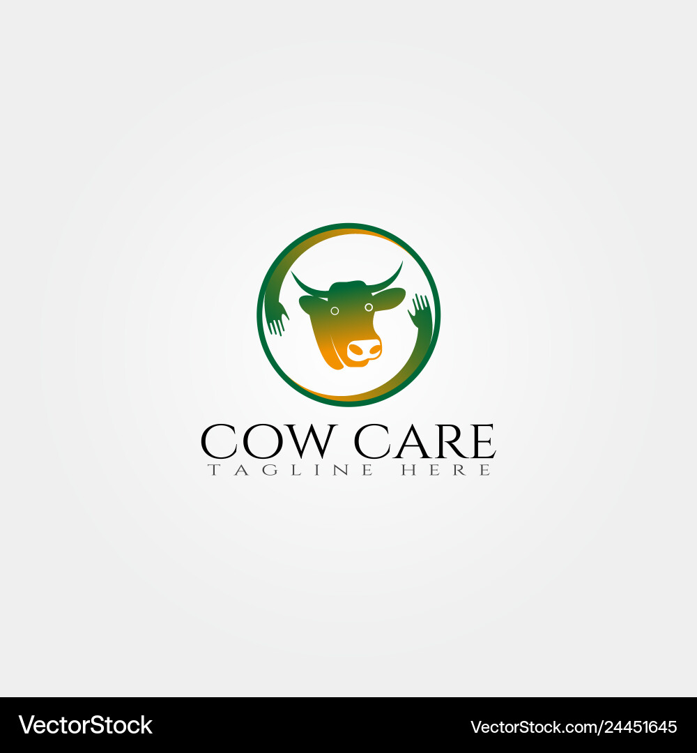 Cow farm icon template cattle symbol Royalty Free Vector