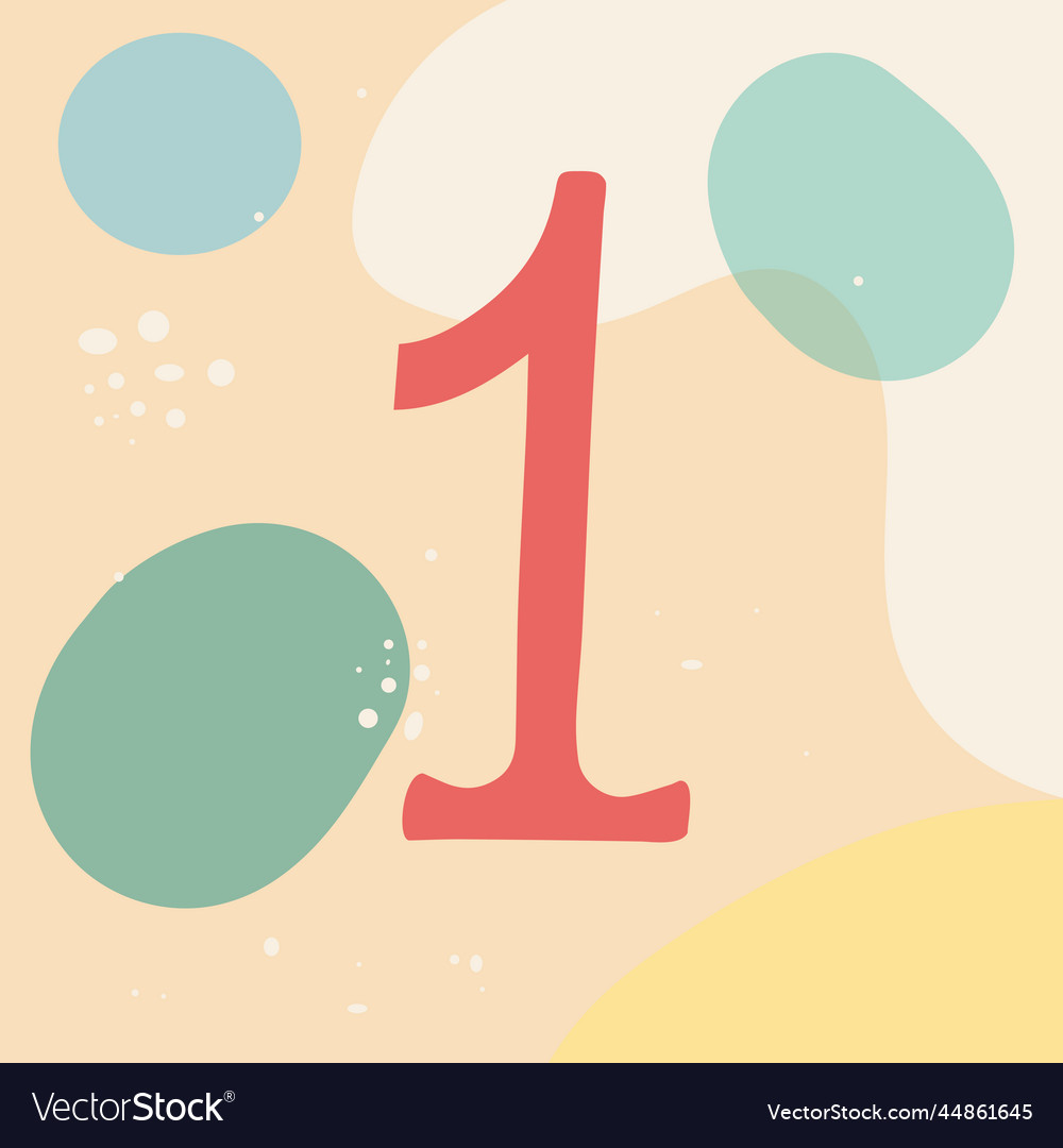 Hand drawn background with number one made Vector Image