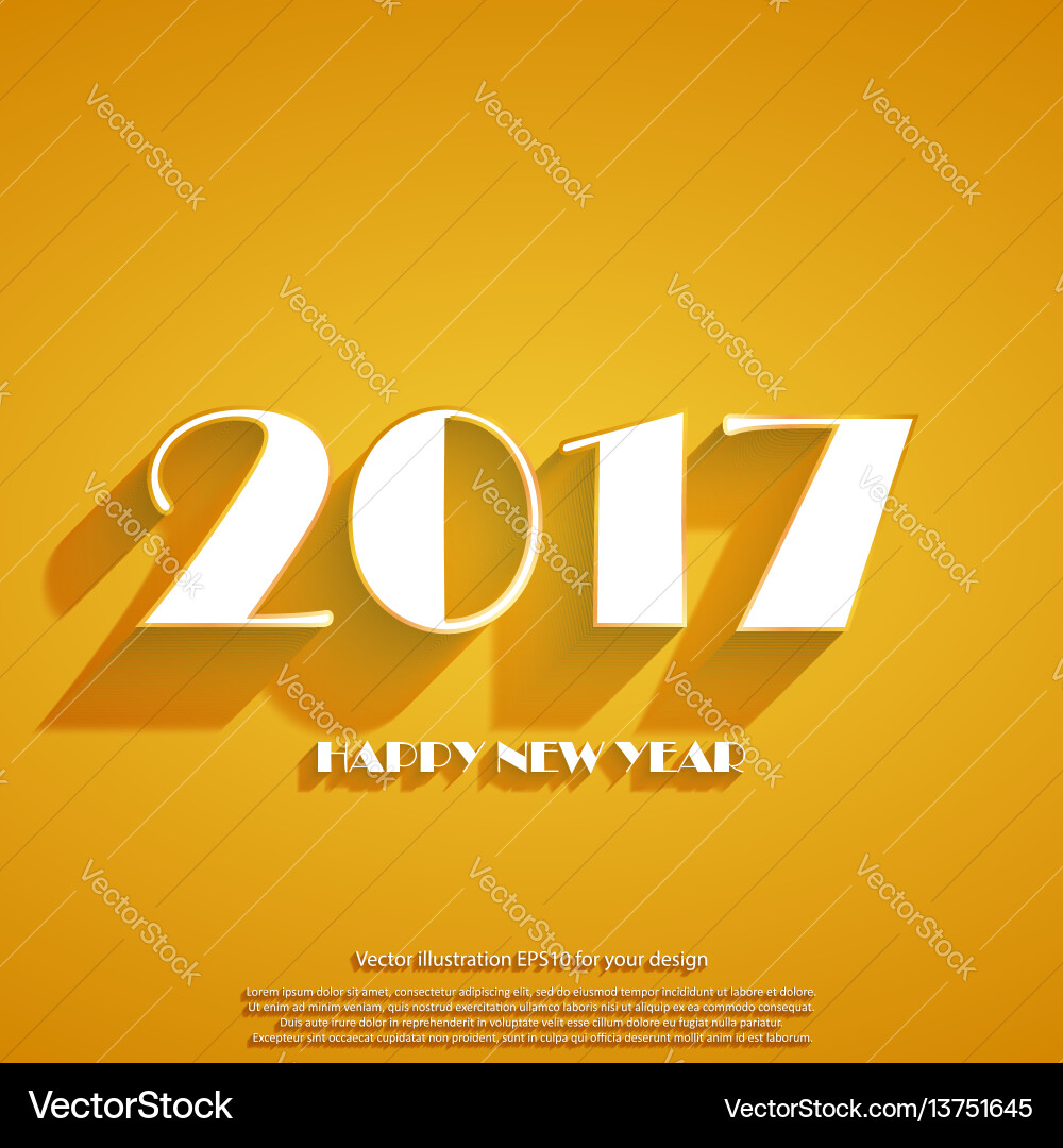 Happy new year 2017 background calendar Royalty Free Vector