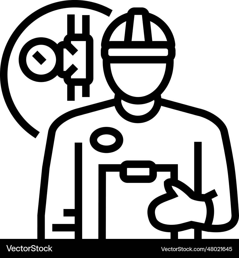 Inspection gas service line icon Royalty Free Vector Image