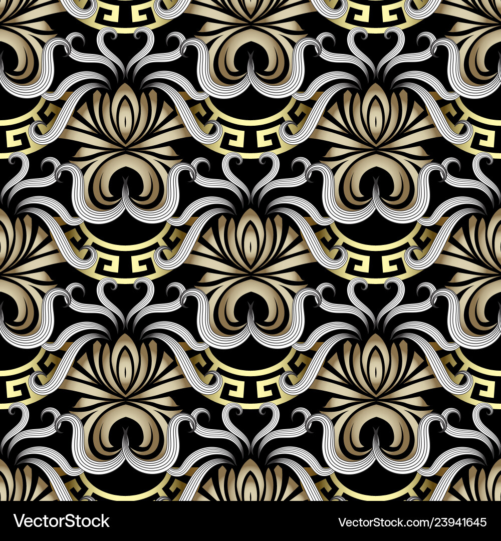 Intricate ornate greek seamless pattern gold Vector Image